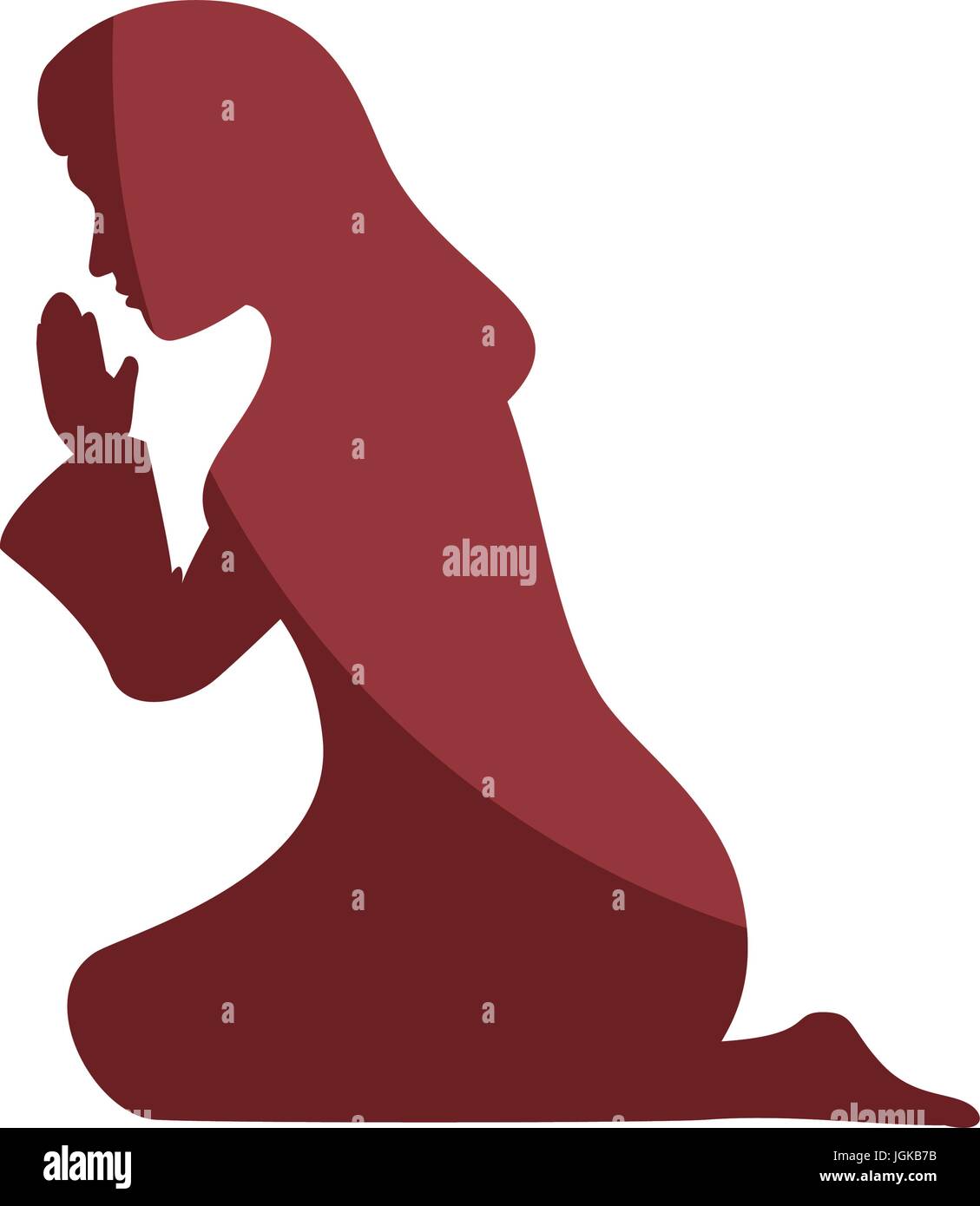 Silhouette der Jungfrau Maria Symbol auf weißem Hintergrund-Vektor ...