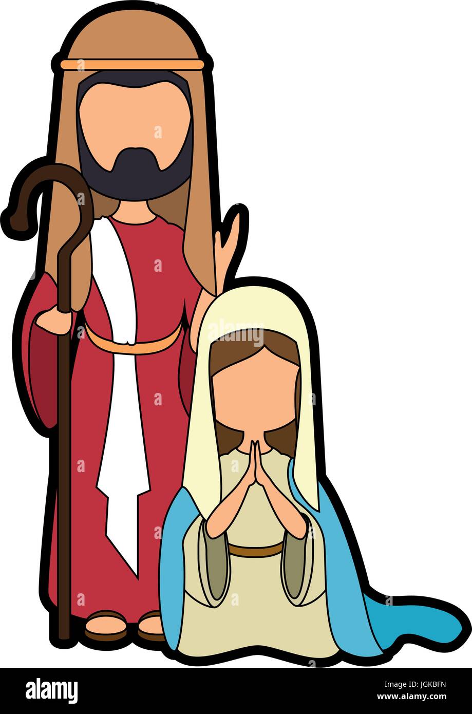 Saint Joseph und Maria Symbol Vektor Illustration Grafikdesign Symbol ...
