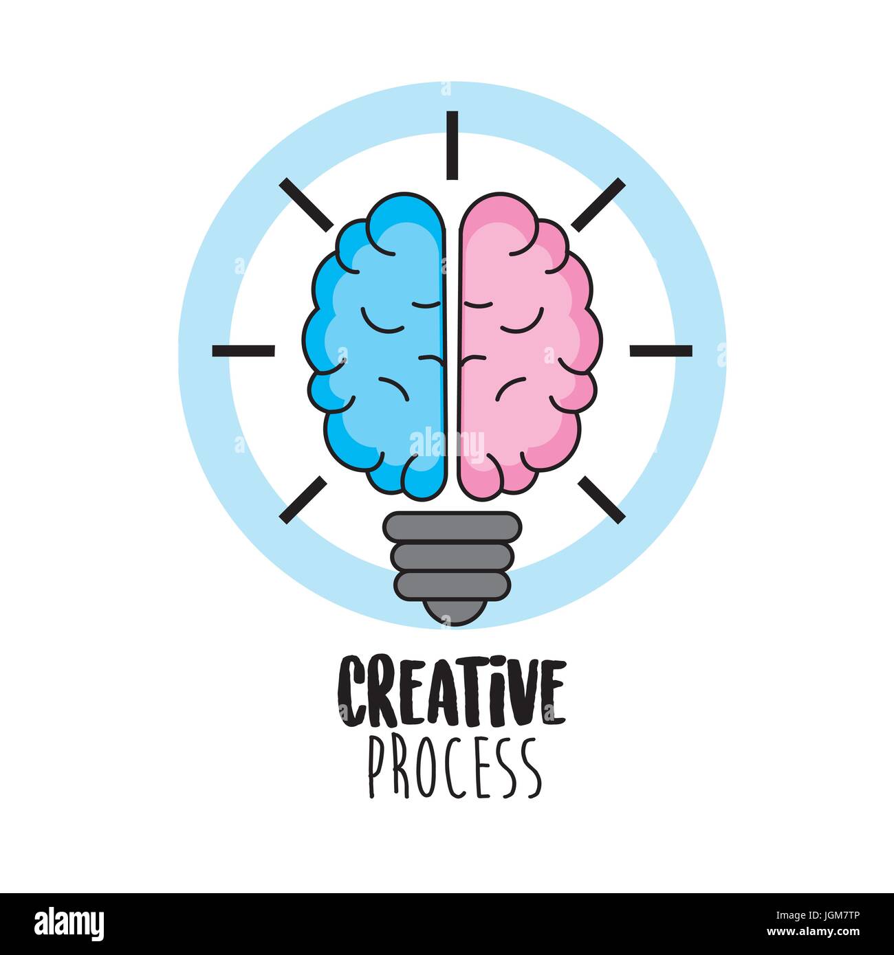 kreativen Prozess mit Ideen Symbole design Stock-Vektorgrafik - Alamy