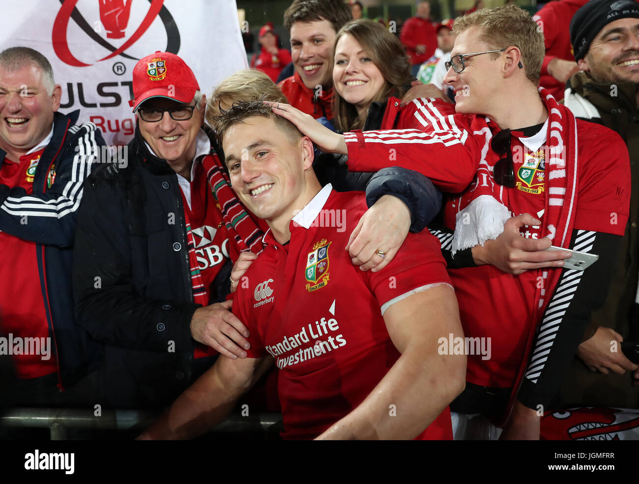 Britische und irische Löwen Jonathan Davies und Familie nach dem ...