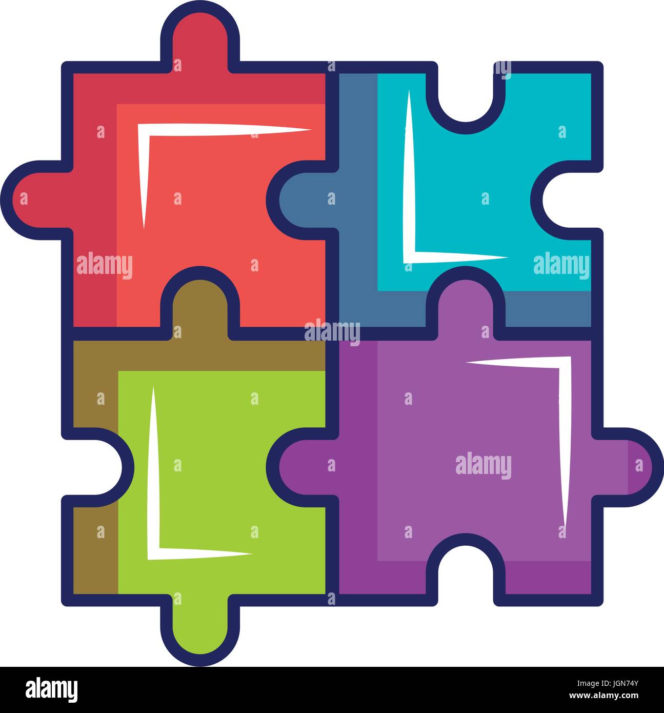 Puzzle-Token flache Vektor Illiustration Design Symbolbild Stock ...