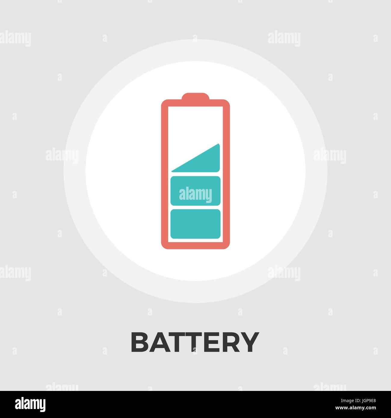 Laden das Akku-Symbol. Flache Vektor zugehörige Symbol mit langen ...