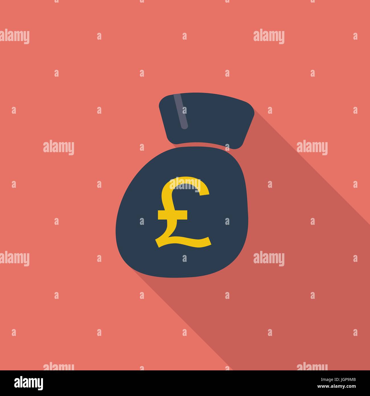 Pfund Sterling Symbol. Flache Vektor zugehörige Symbol mit langen ...