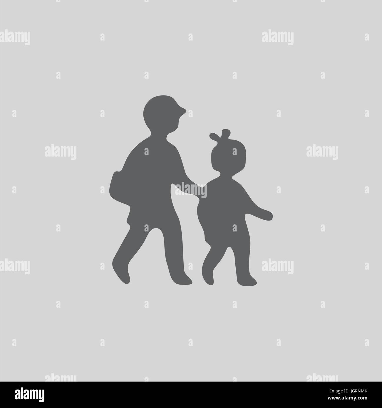 Kind-Symbol auf grauem Hintergrund isoliert. Kinder-Symbol, Logo, app ...