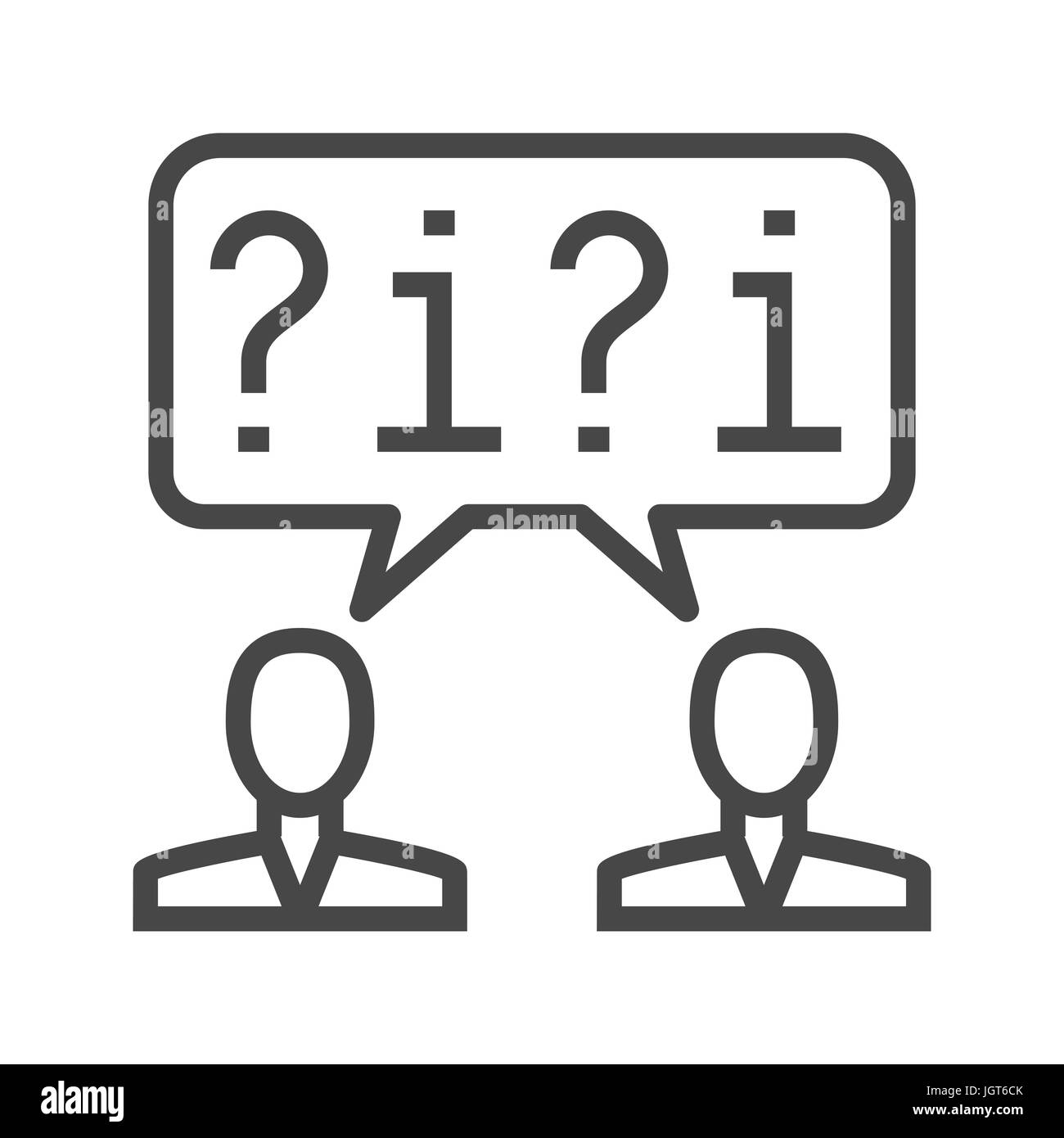 Dialog dünne Linie Vektor Icon. Flach-Symbol auf dem weißen Hintergrund ...