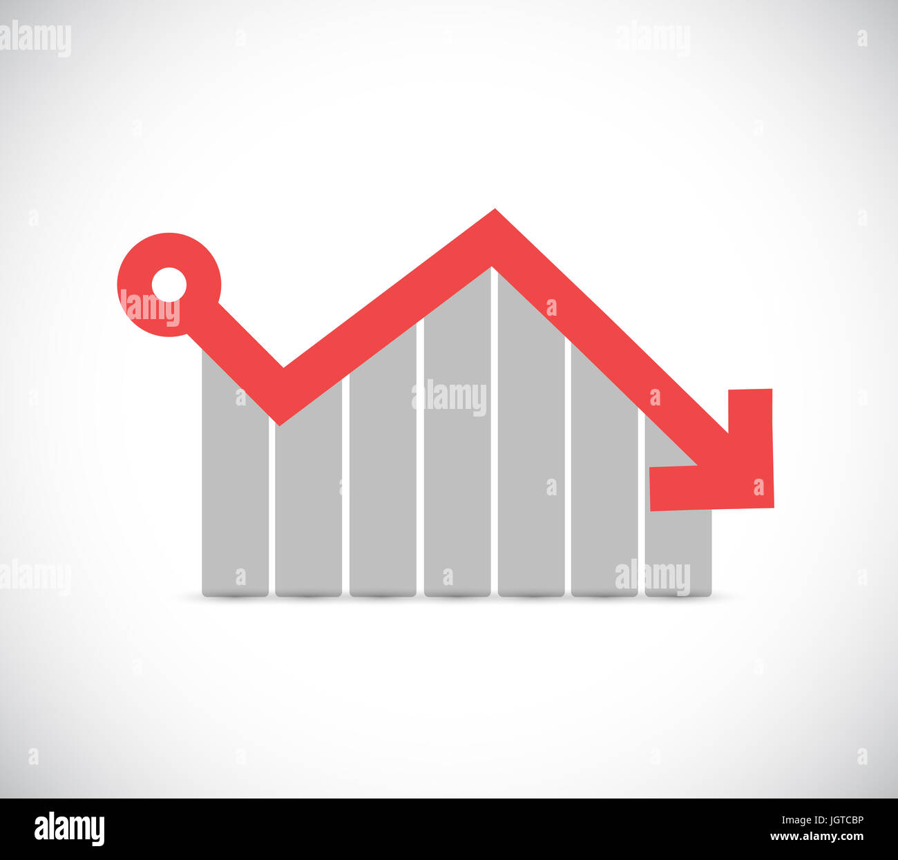 fallende Gewinne Business Grafik Illustration isoliert auf weiß ...