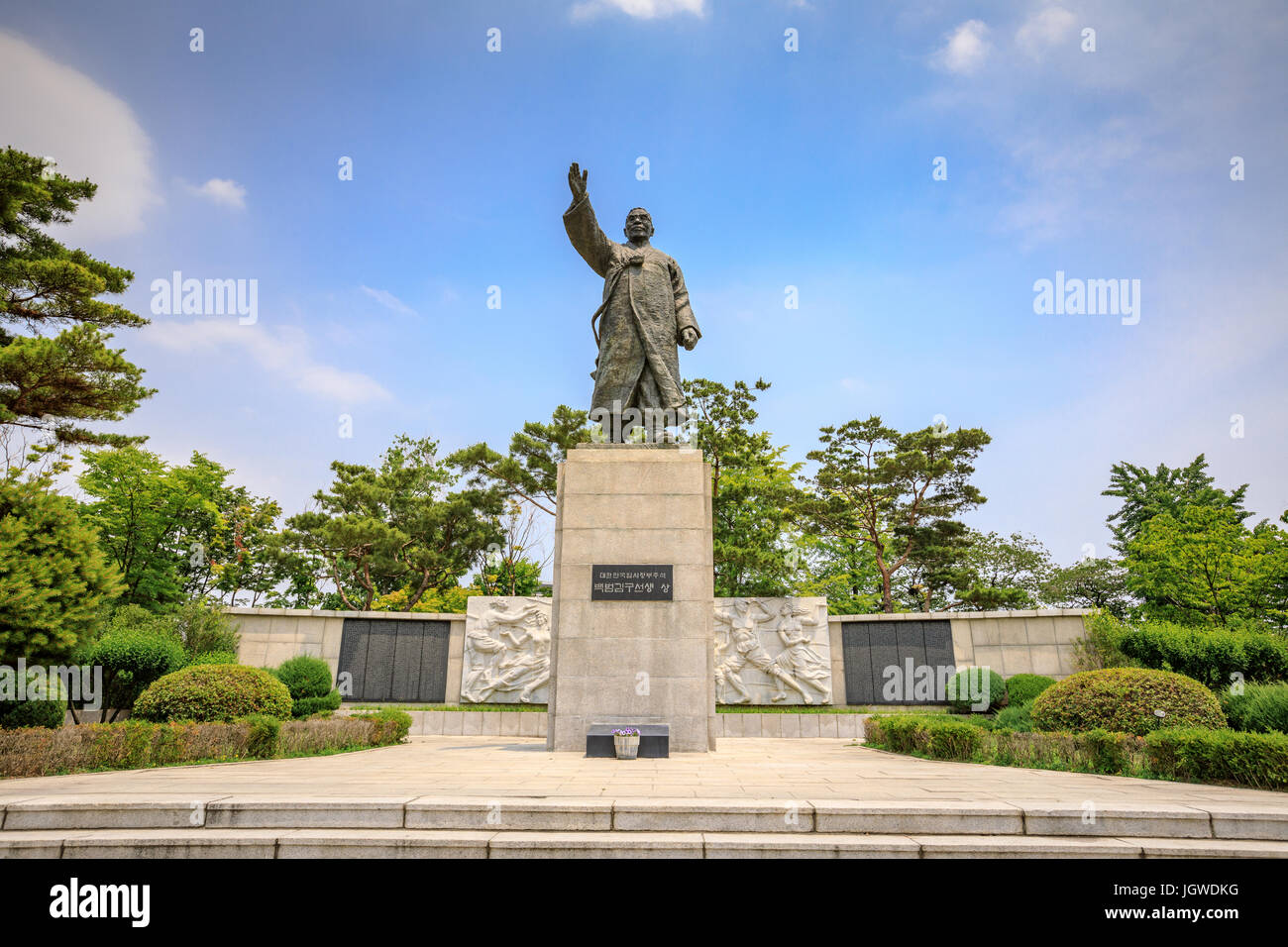 20. Juni 2017 Paikbum Kim Gu (Kim Koo) die Statue im Namsan Park, Stadt ...
