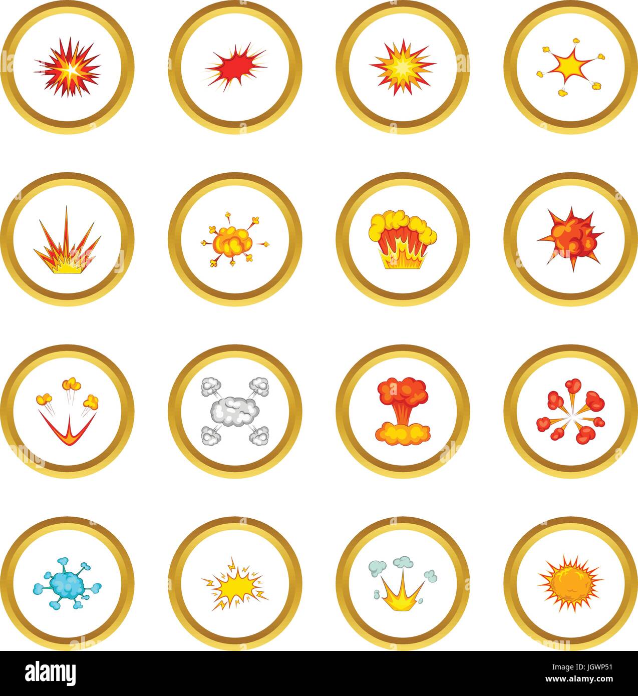 Explosion Symbole Kreis Stock-Vektorgrafik - Alamy