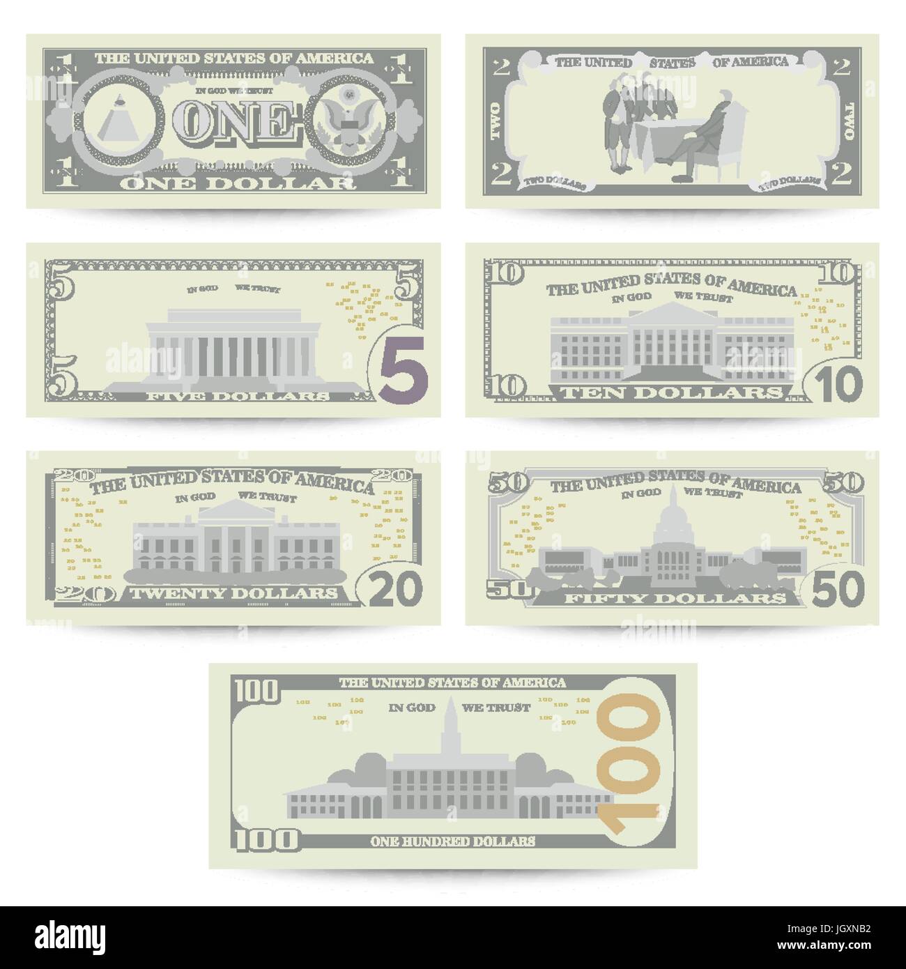 Bank building us dollar bill Stock-Vektorgrafiken kaufen - Alamy