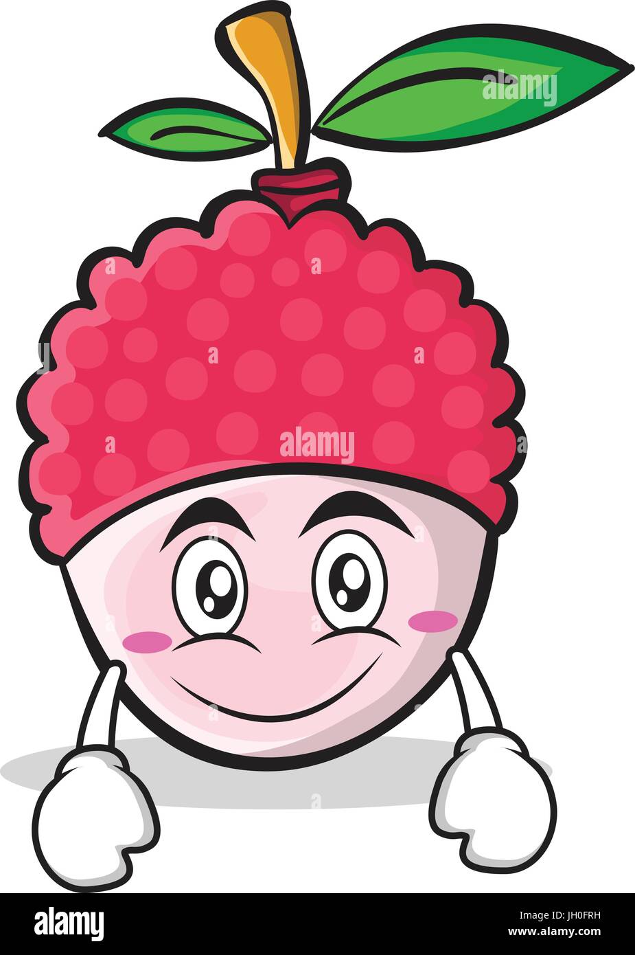 Lächeln Sie Gesicht Litschi-Cartoon-Zeichen-Formatvorlage Stock ...