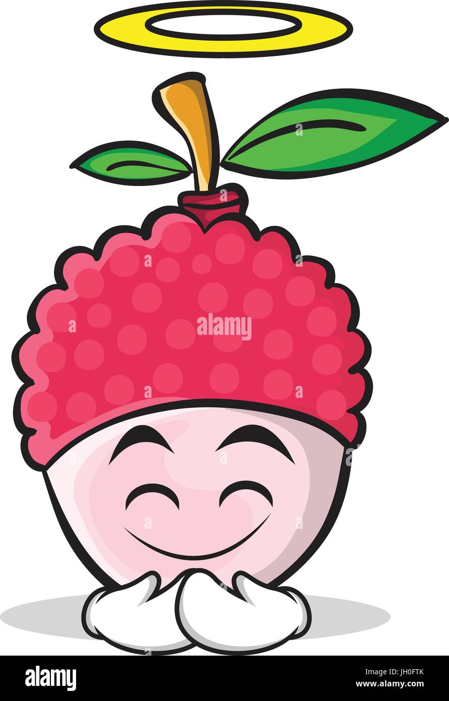 Unschuldiges Gesicht Litschi-Cartoon-Zeichen-Formatvorlage Stock ...