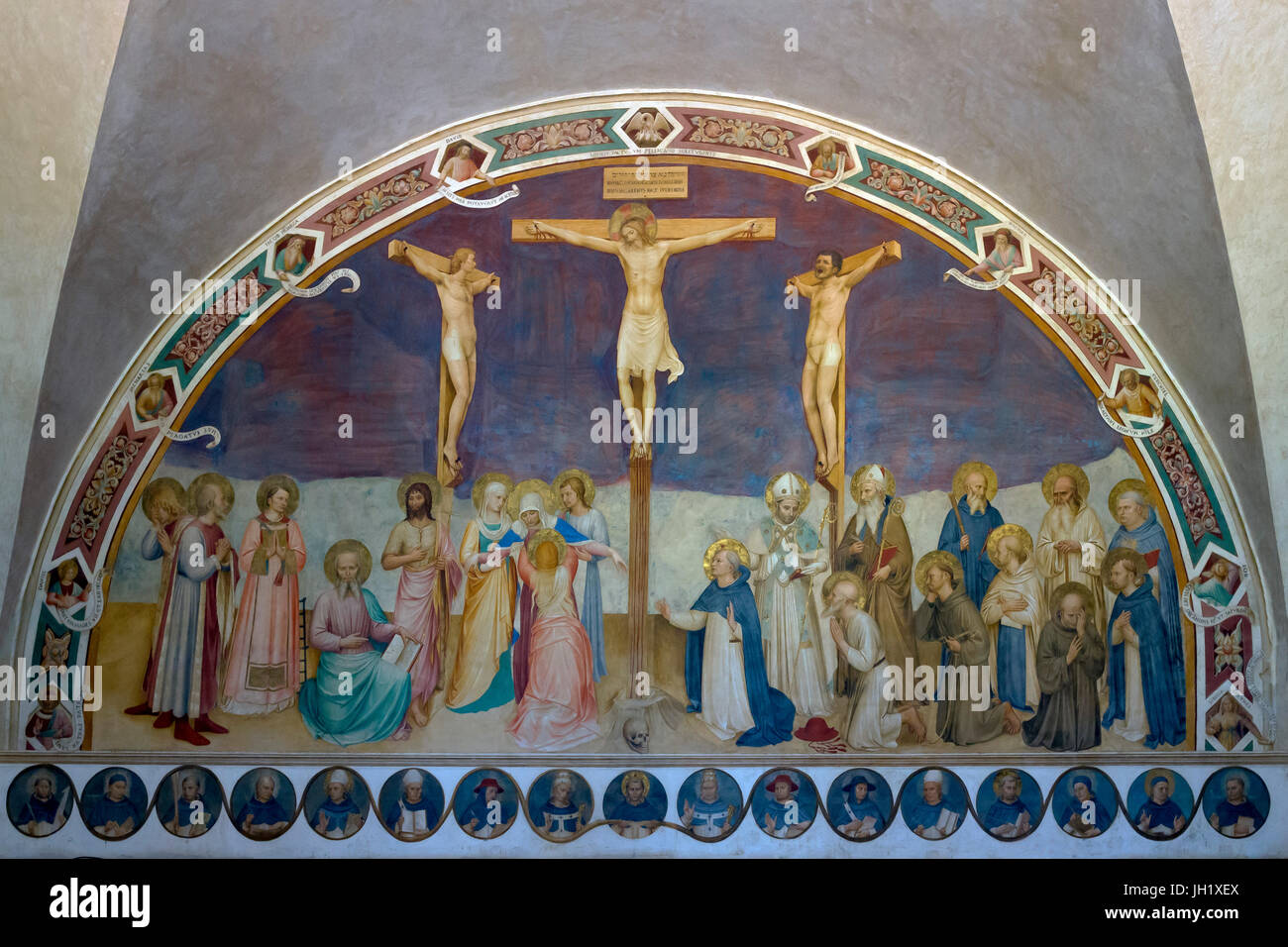 Kreuzigung mit Heiligen, Fra Beato Angelico, 1441-1442, Kloster San Marco, Florenz, Toskana ...