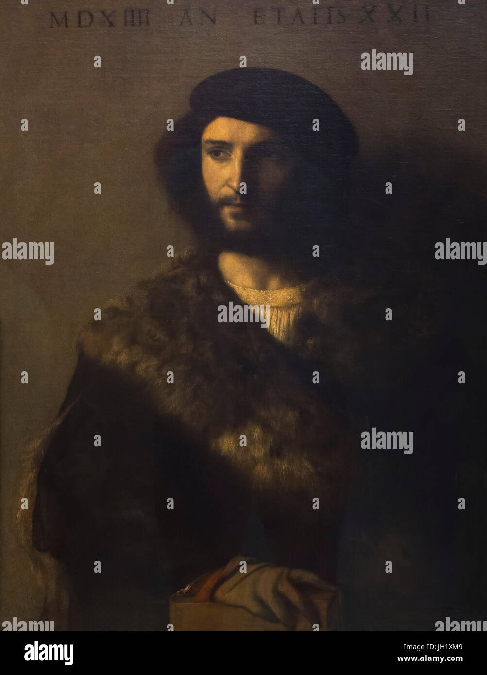 Porträt eines Mannes, der kranke Mann von Tizian, 1514, Uffizien ...