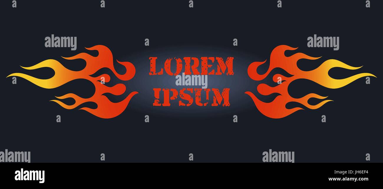 Rot und orange gradient Feuer Rahmen, Old-School-Flamme-Logo, isolierte ...