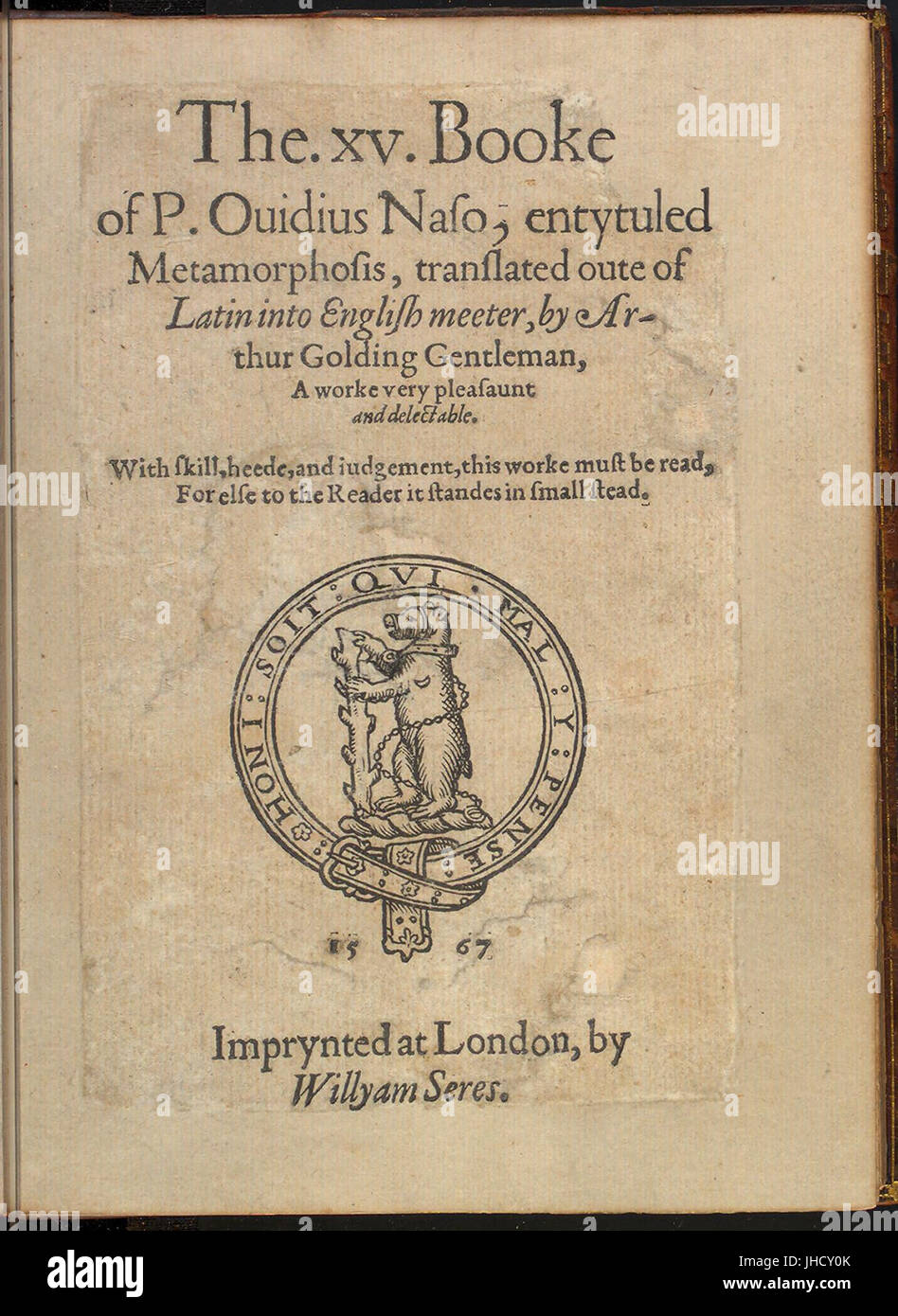 Metamorphosen (Ovid, 1567) - 0001 Stockfotografie - Alamy
