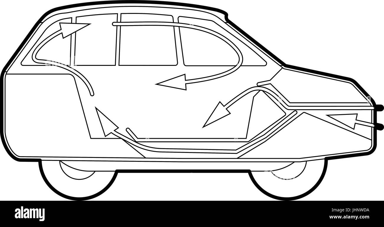 Auto-Luft-Lüftung-Symbol, Umriss-Stil Stock-Vektorgrafik - Alamy