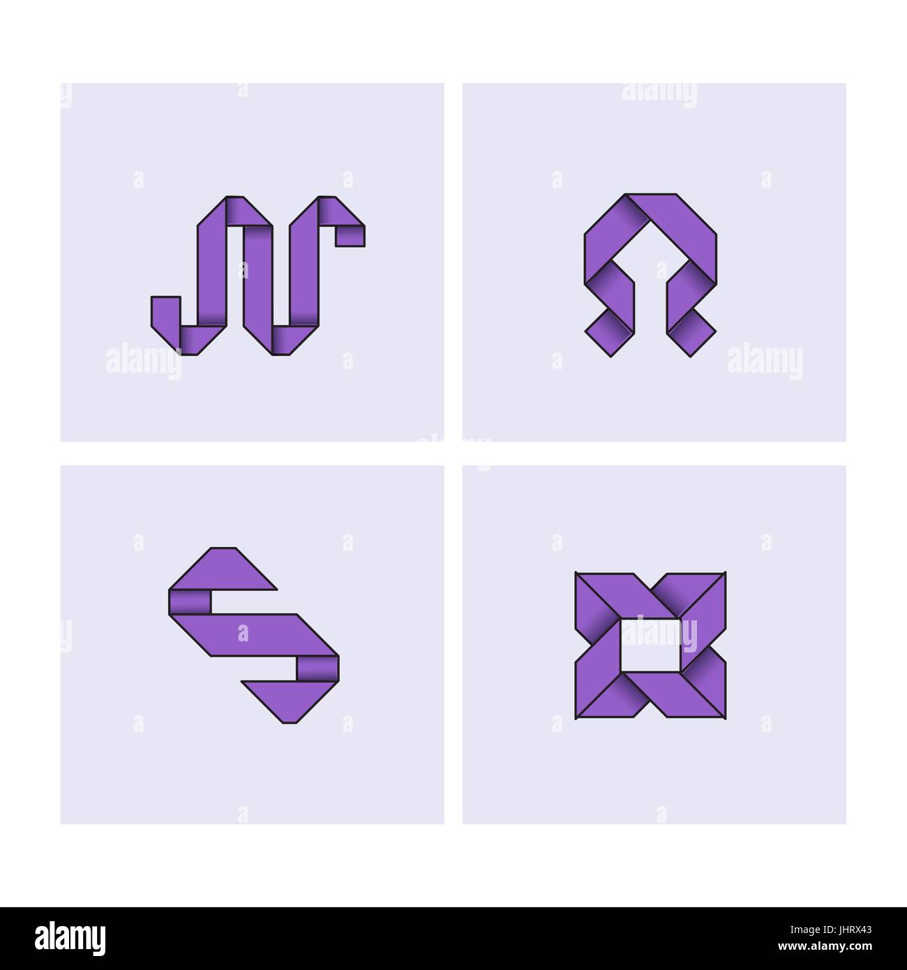Satz von Symbol und Formen. Trendige Icons und Logos. Geschäft Zeichen ...