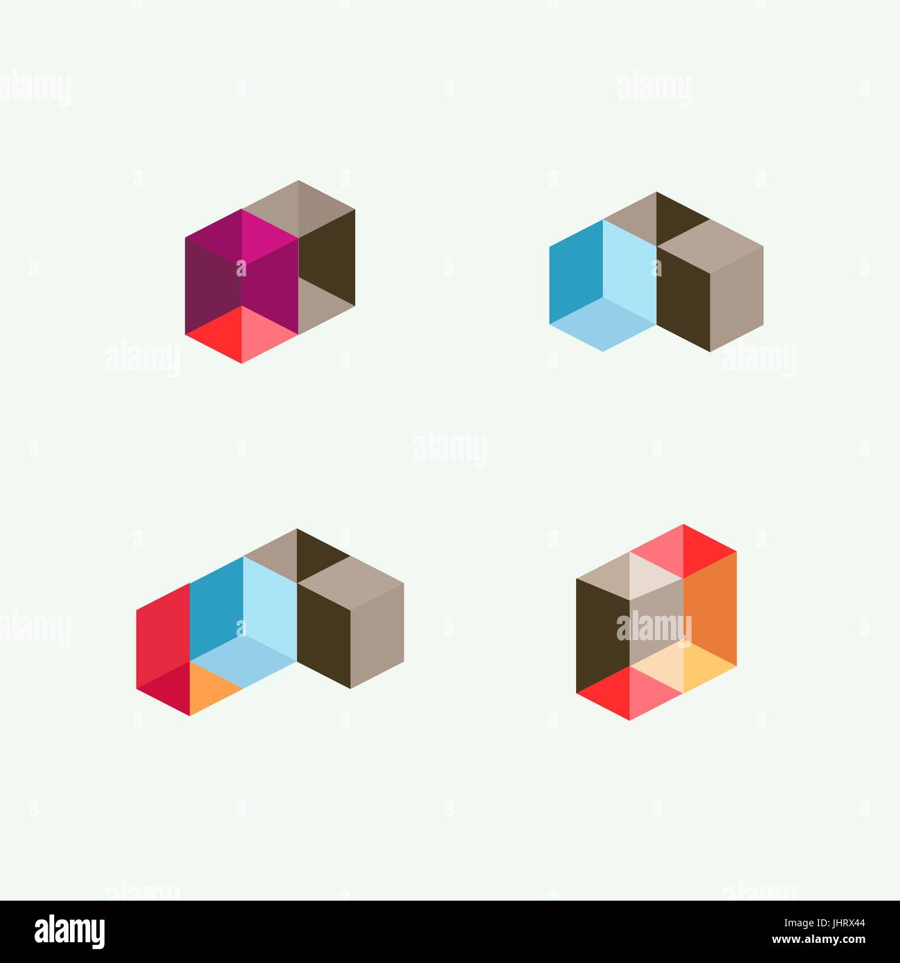 Satz von Symbol und Formen. Trendige Icons und Logos. Geschäft Zeichen ...