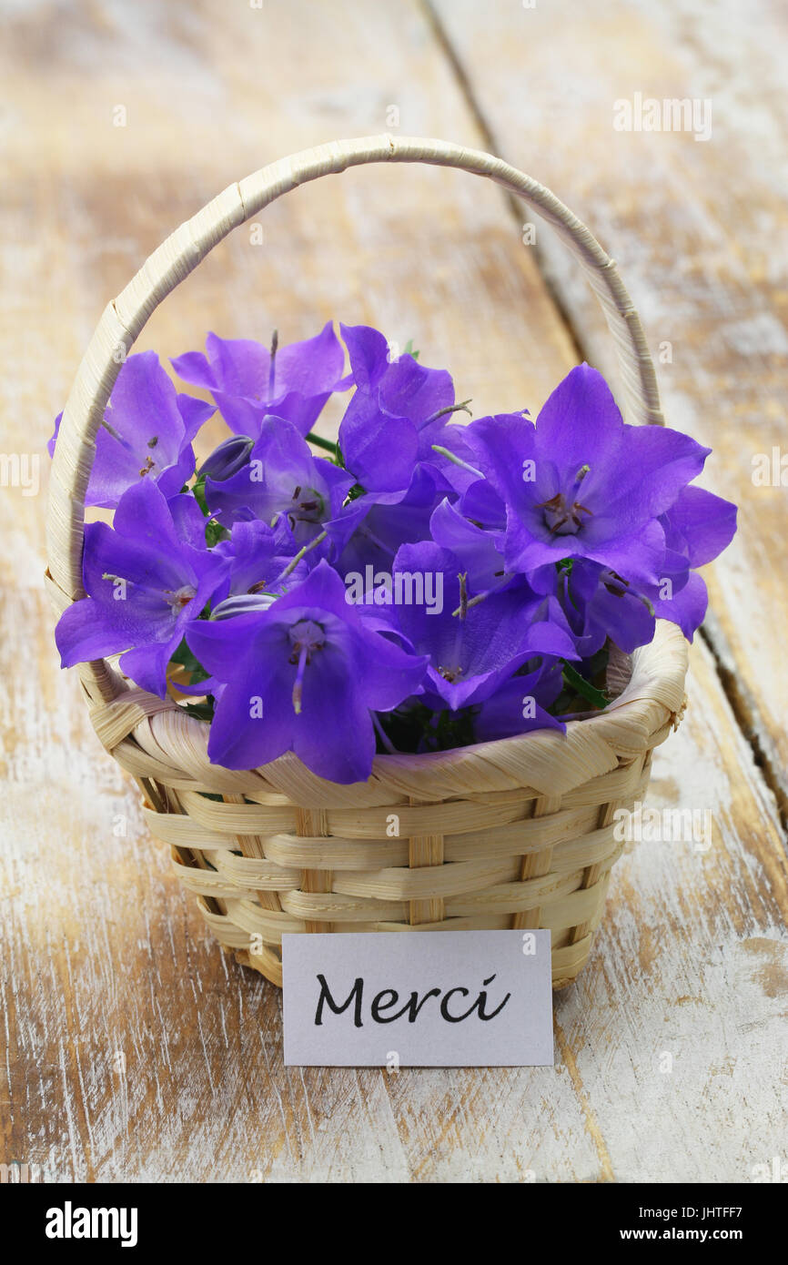 Merci card with flowers -Fotos und -Bildmaterial in hoher Auflösung – Alamy