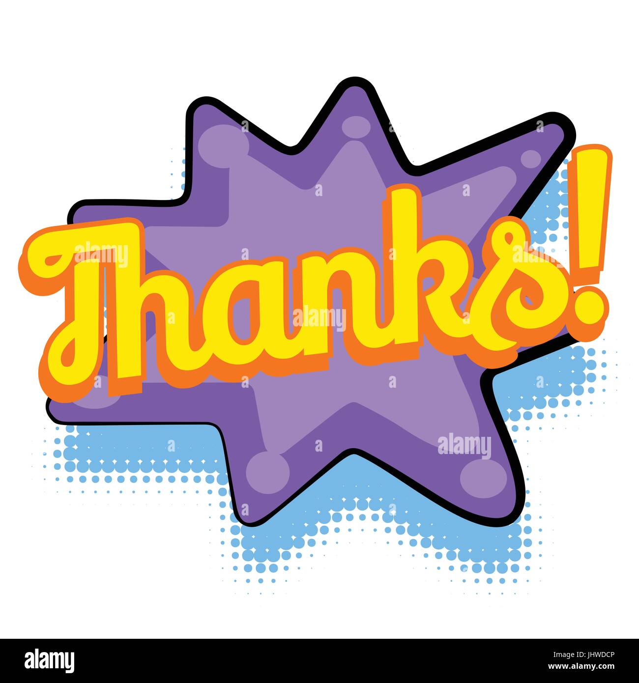 Dank Comic-Wort. Pop-Art-Retro-Vektor-illustration Stock-Vektorgrafik ...