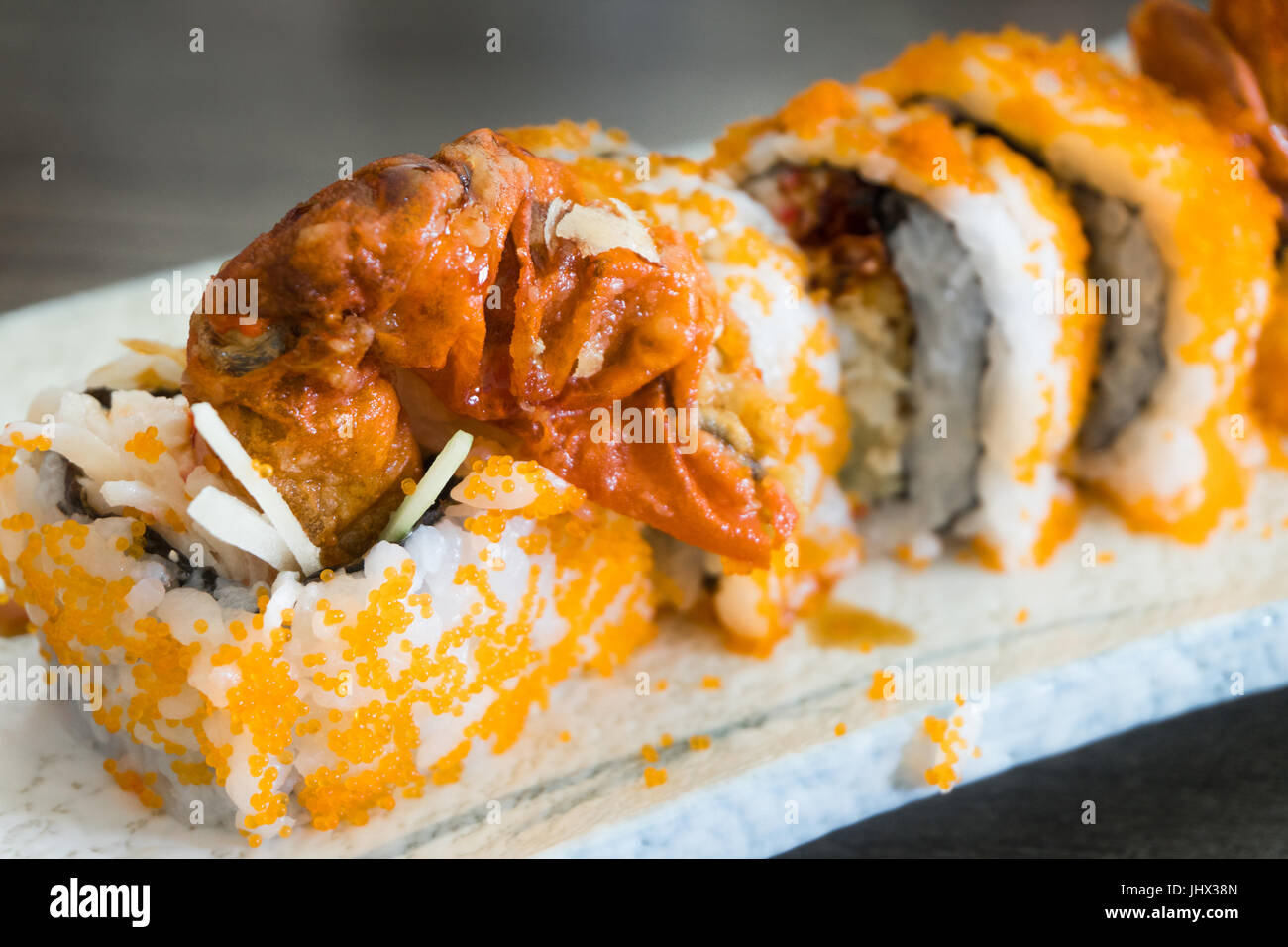 Soft Shell Crab Sushi Roll Stockfotografie - Alamy