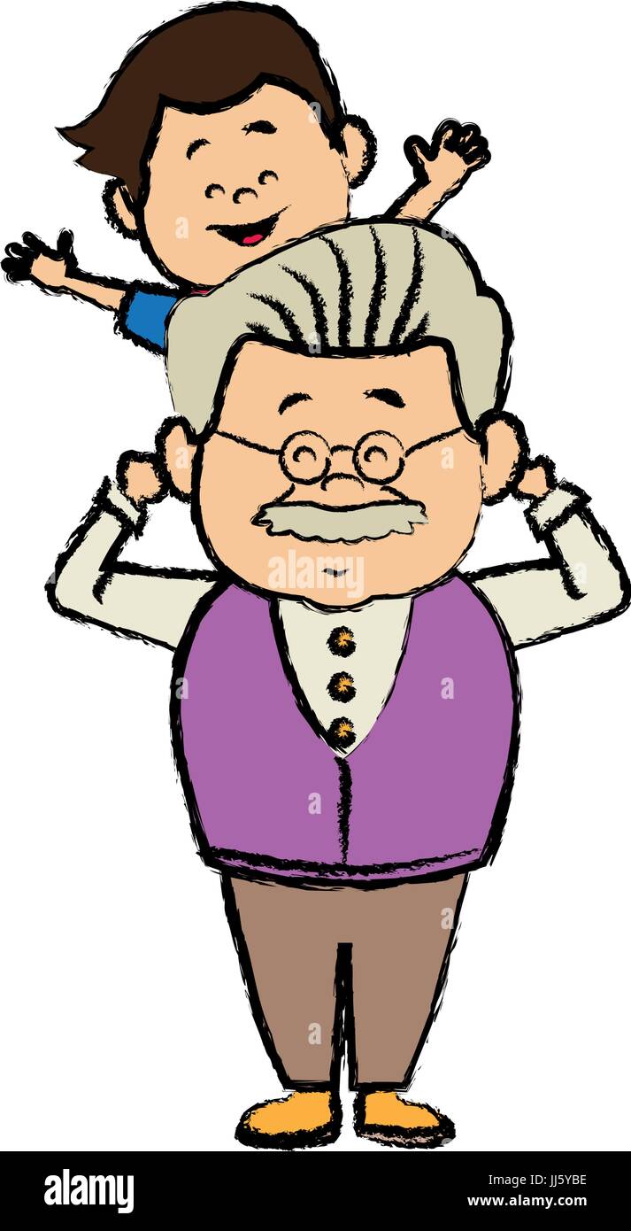 Grandpa Cartoon Illustration Stockfotos und -bilder Kaufen - Alamy