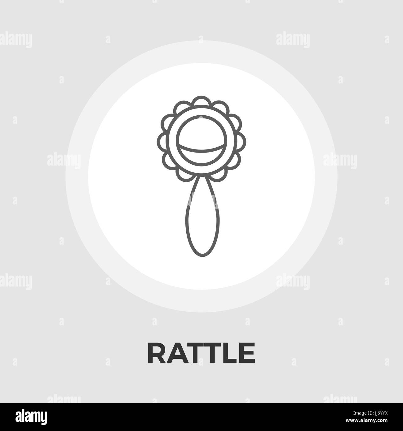 Rassel Symbol Vektor. Flach-Symbol auf dem weißen Hintergrund isoliert ...