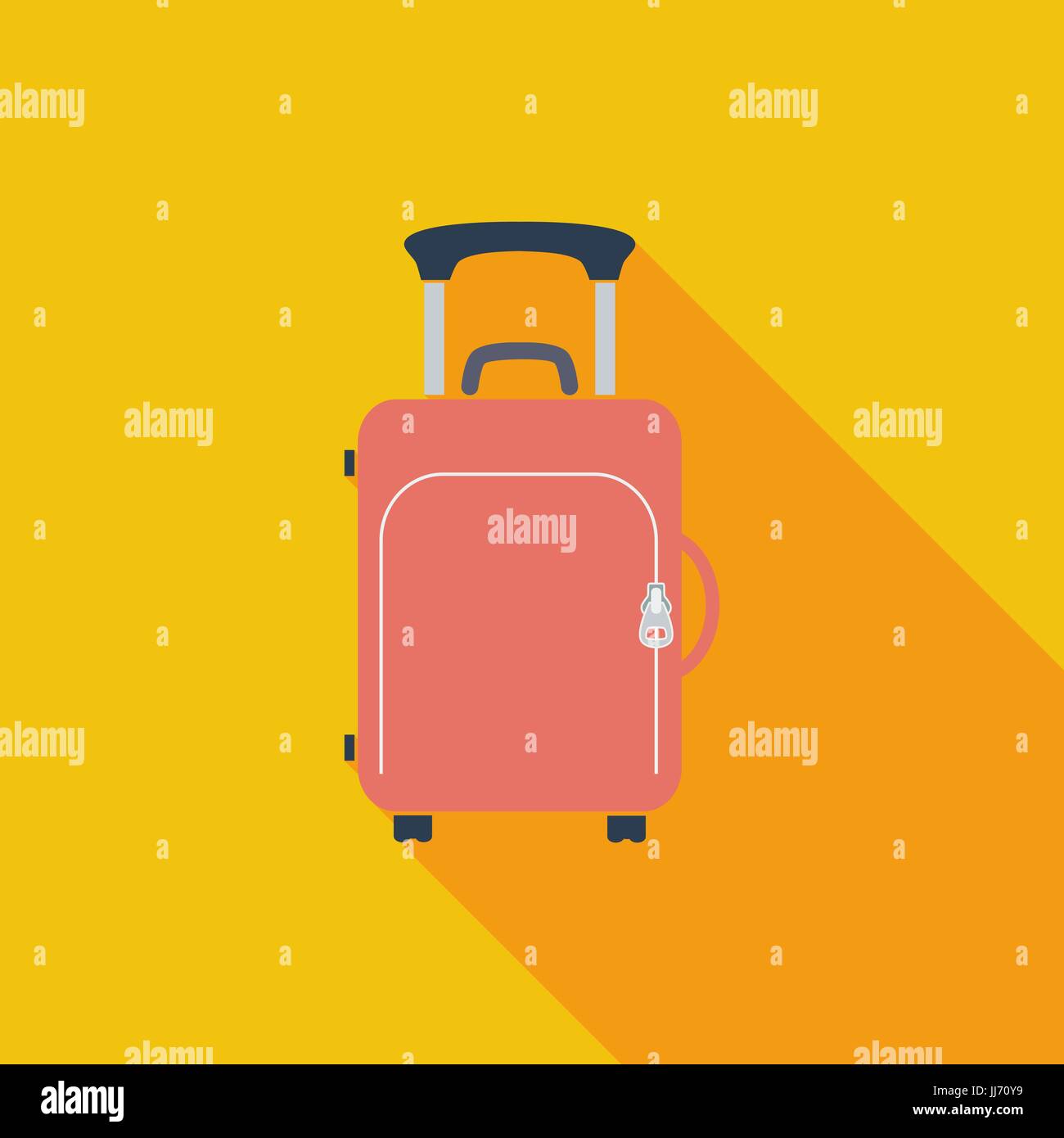 Koffer-Symbol. Flache Vektor zugehörige Symbol mit langen Schatten für ...