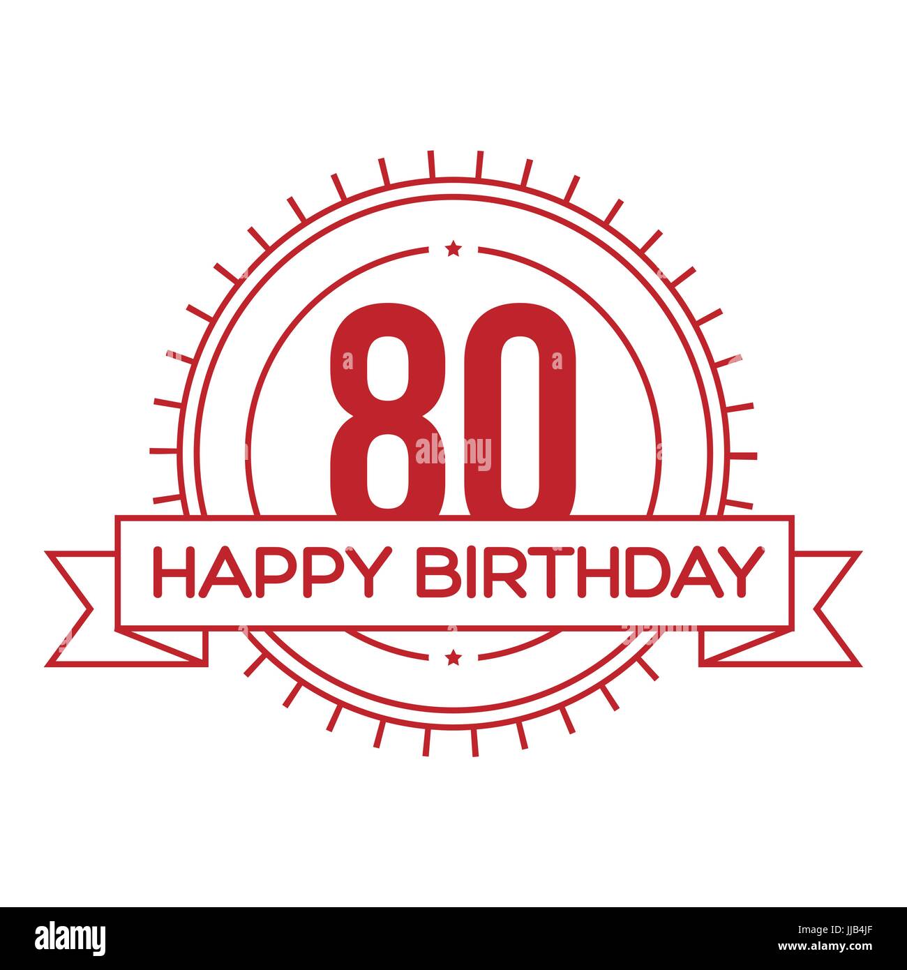 Happy Birthday achtzig Jahre unterzeichnen Vektor Stock-Vektorgrafik ...