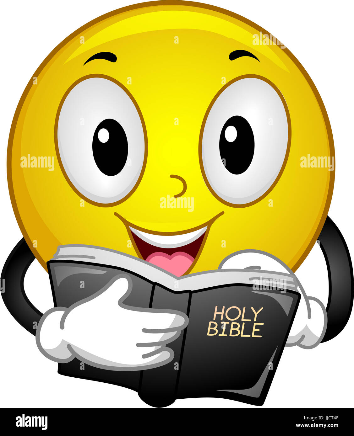 Maskottchen Abbildung von einem glücklichen gelbe Smiley lesen Passagen ...