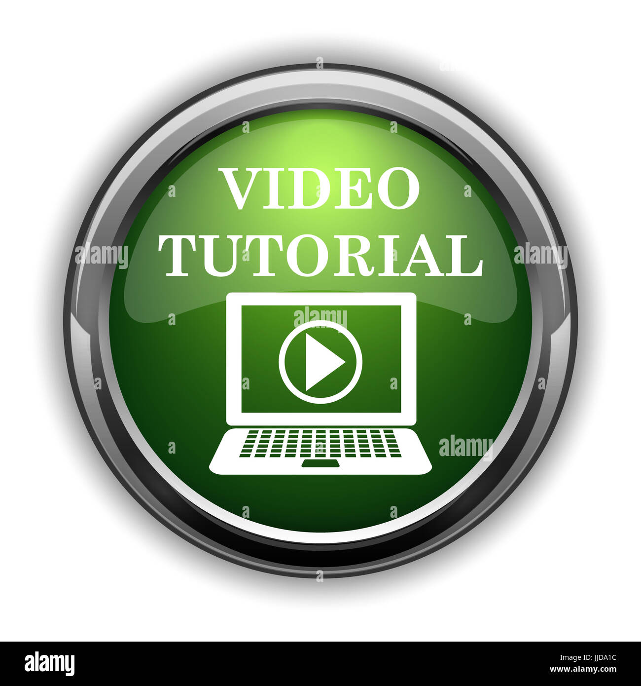 Video Tutorial-Symbol. Video-Tutorial-Website Taste auf weißem ...