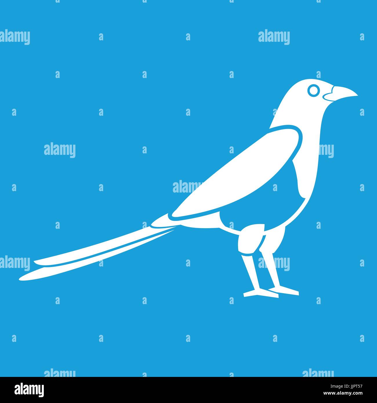 Vogel Elster Symbol weiß Stock-Vektorgrafik - Alamy