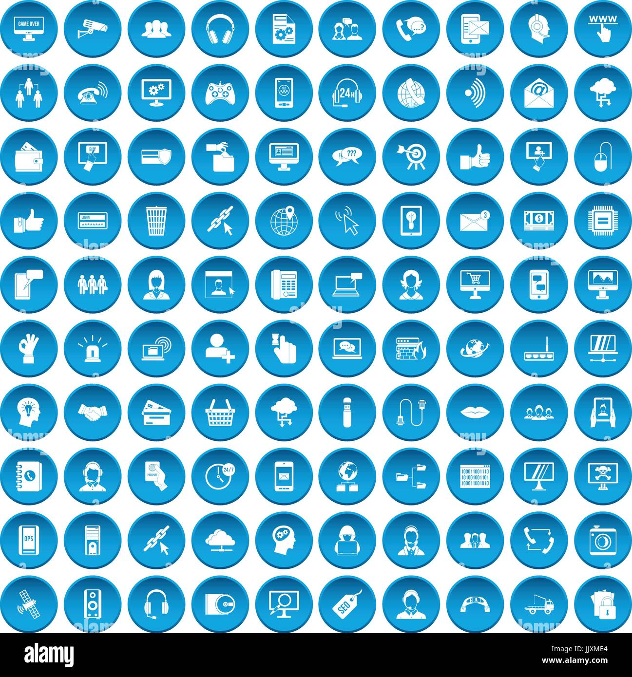 100 contact us icons set -Fotos und -Bildmaterial in hoher Auflösung ...