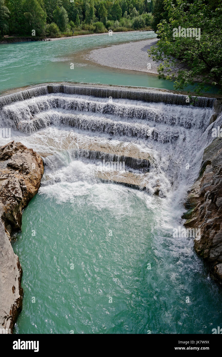 Wasserfall Lechfall, am Lech, Füssen, Allgäu, Bayern, Deutschland ...