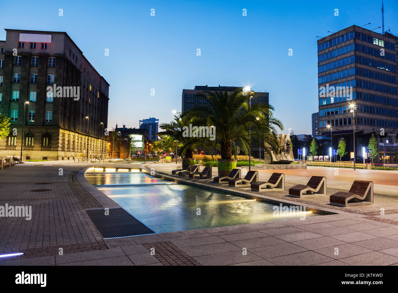 Der Hauptplatz in Kattowitz. Kattowitz, Slaskie, Polen Stockfotografie ...