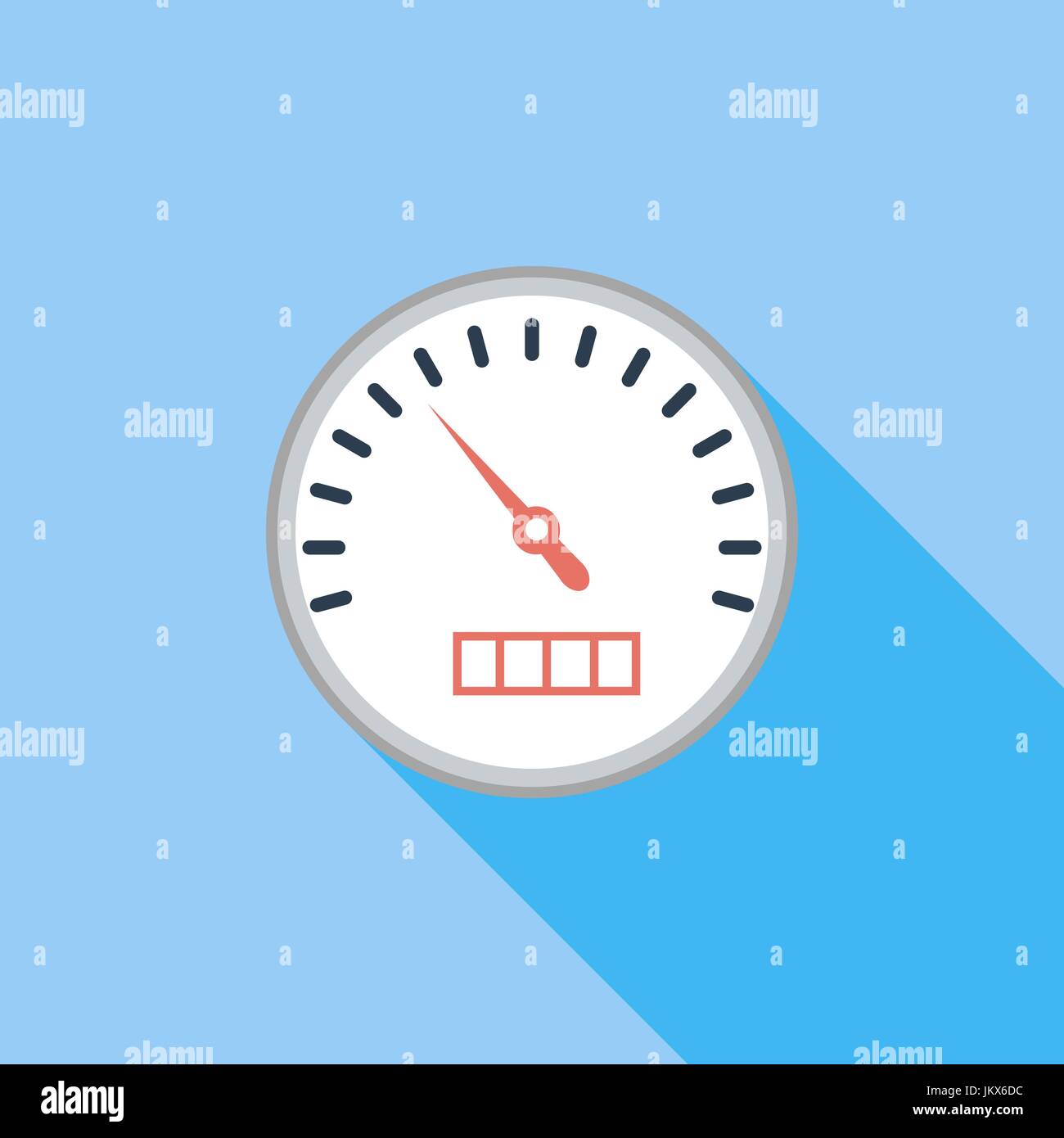 Tacho-Symbol. Flache Vektor zugehörige Symbol mit langen Schatten für ...