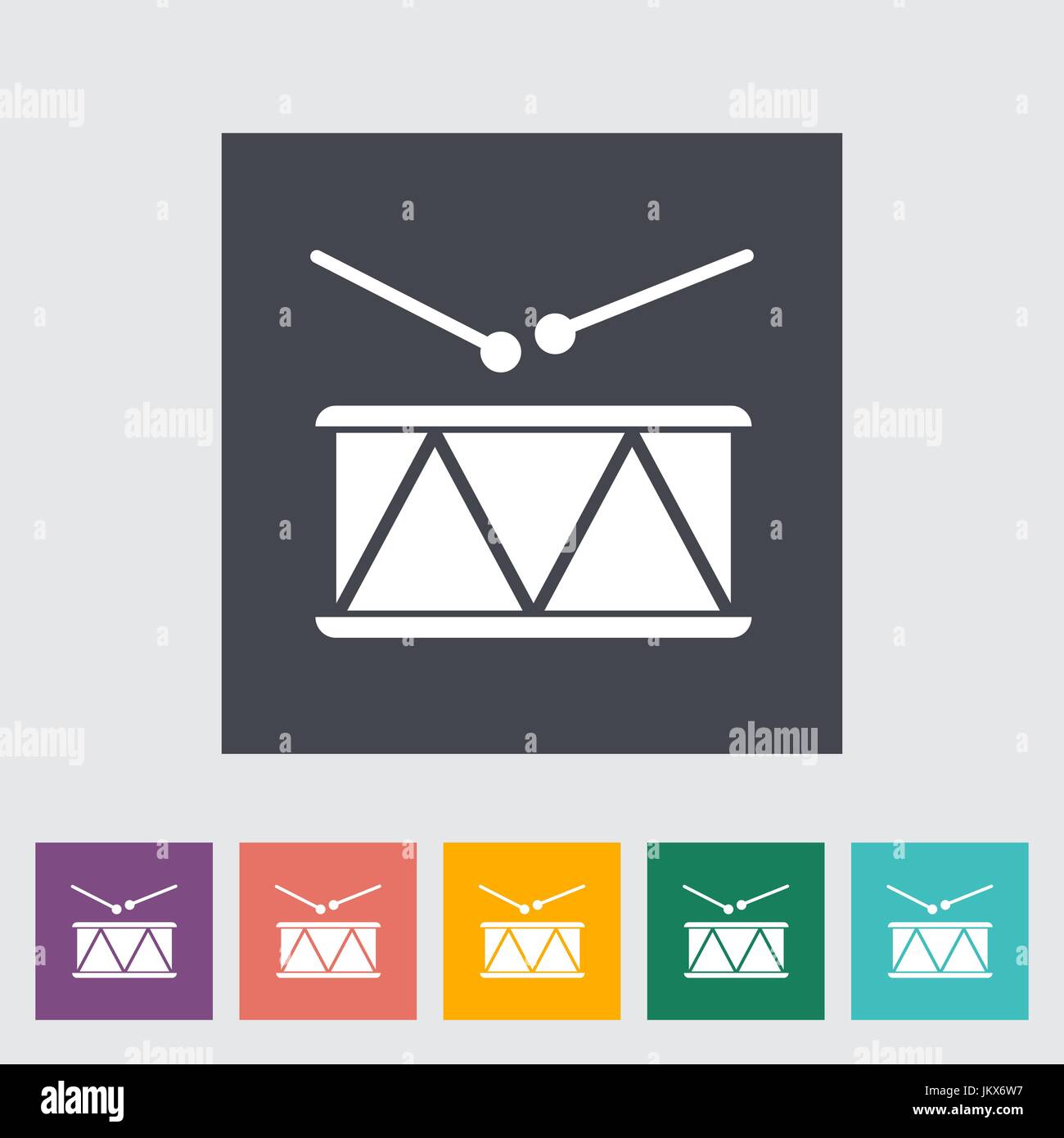 Trommel-Symbol. Flache Vektor zugehörige Symbol für Web und mobile ...