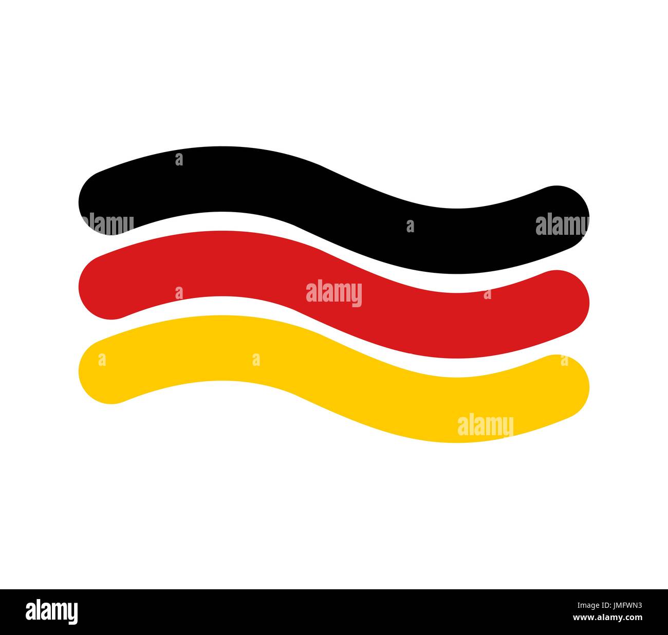 Deutsche Flagge linearen Stil. Wappen Bundesland. Symbol der ...