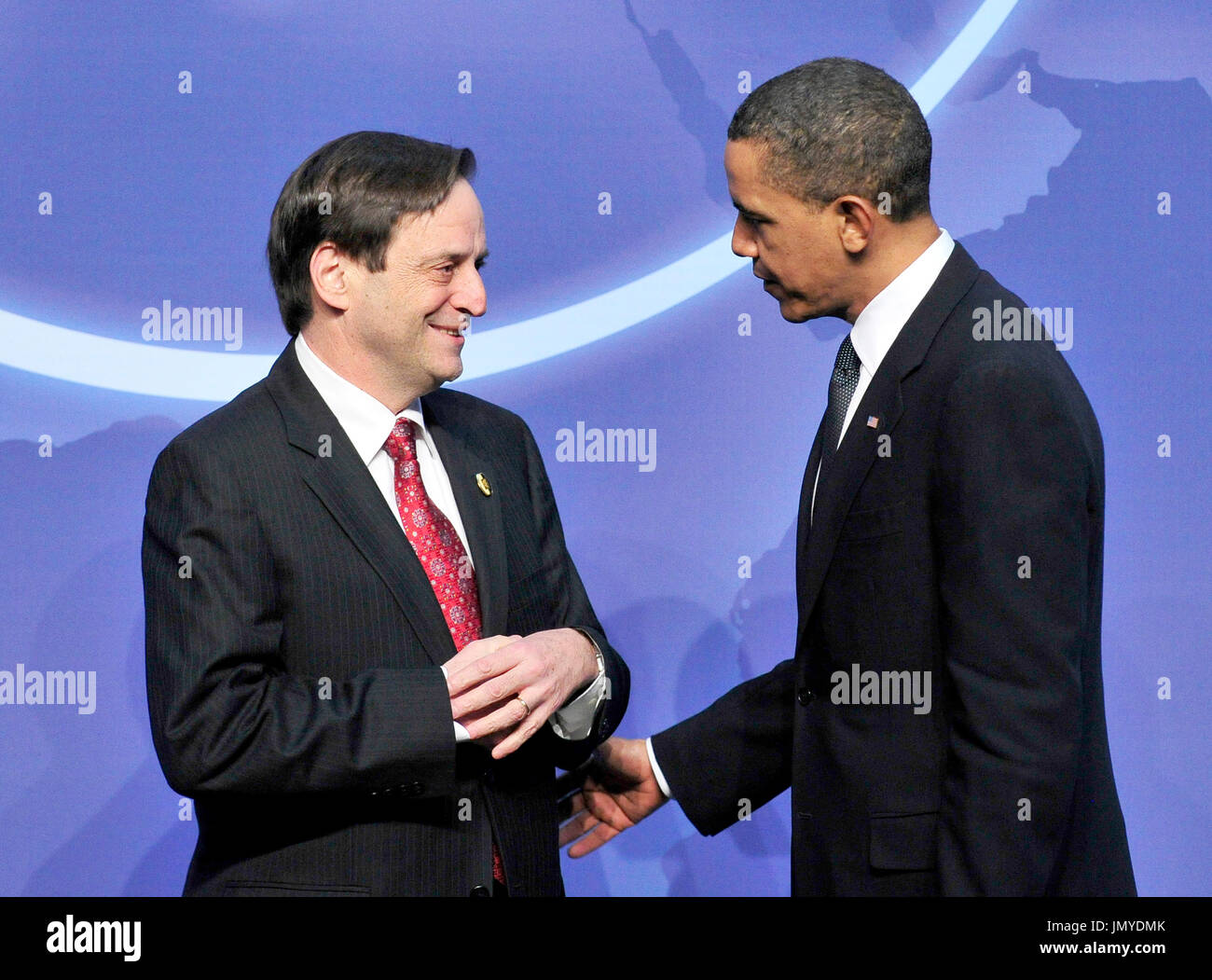 US-Präsident Barack Obama begrüßt Dan Meridor.Deputy Premierminister ...