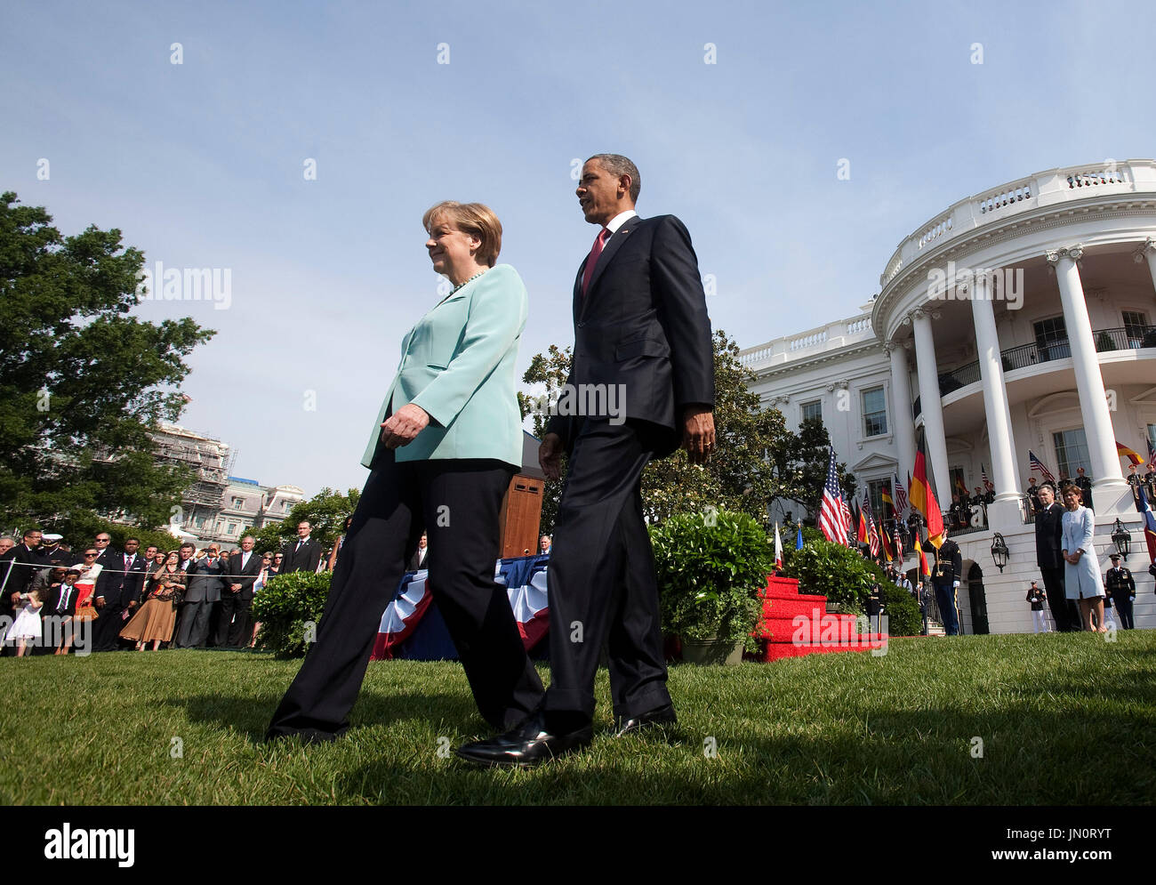 Nehmen Sie US-Präsident Barack Obama und Angela Merkel, Bundeskanzlerin ...
