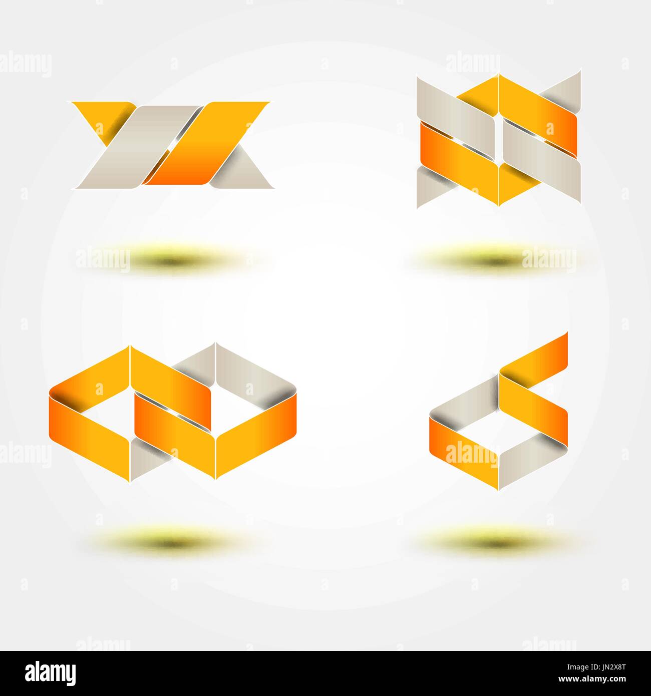 Satz von Symbol und Formen. Trendige Icons und Logos. Geschäft Zeichen ...