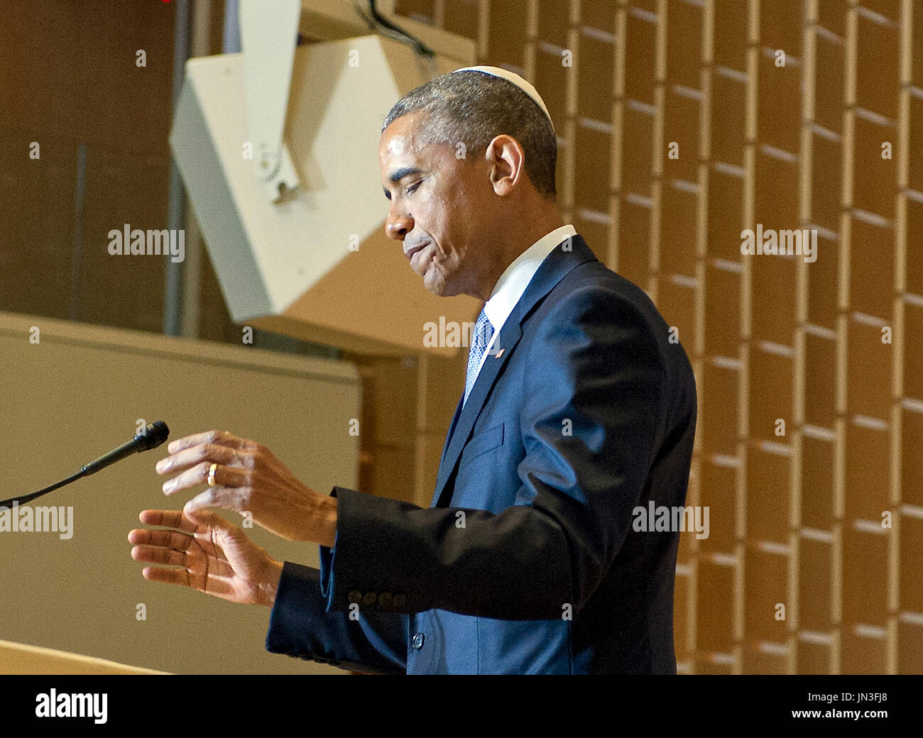 US-Präsident Barack Obama besucht Adas Israel Gemeinde in Washington, D ...