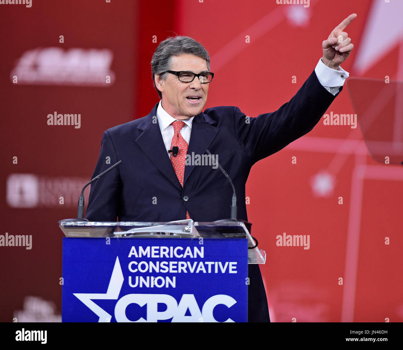 Ehemaliger Gouverneur Rick Perry (Republikaner aus Texas) spricht bei ...