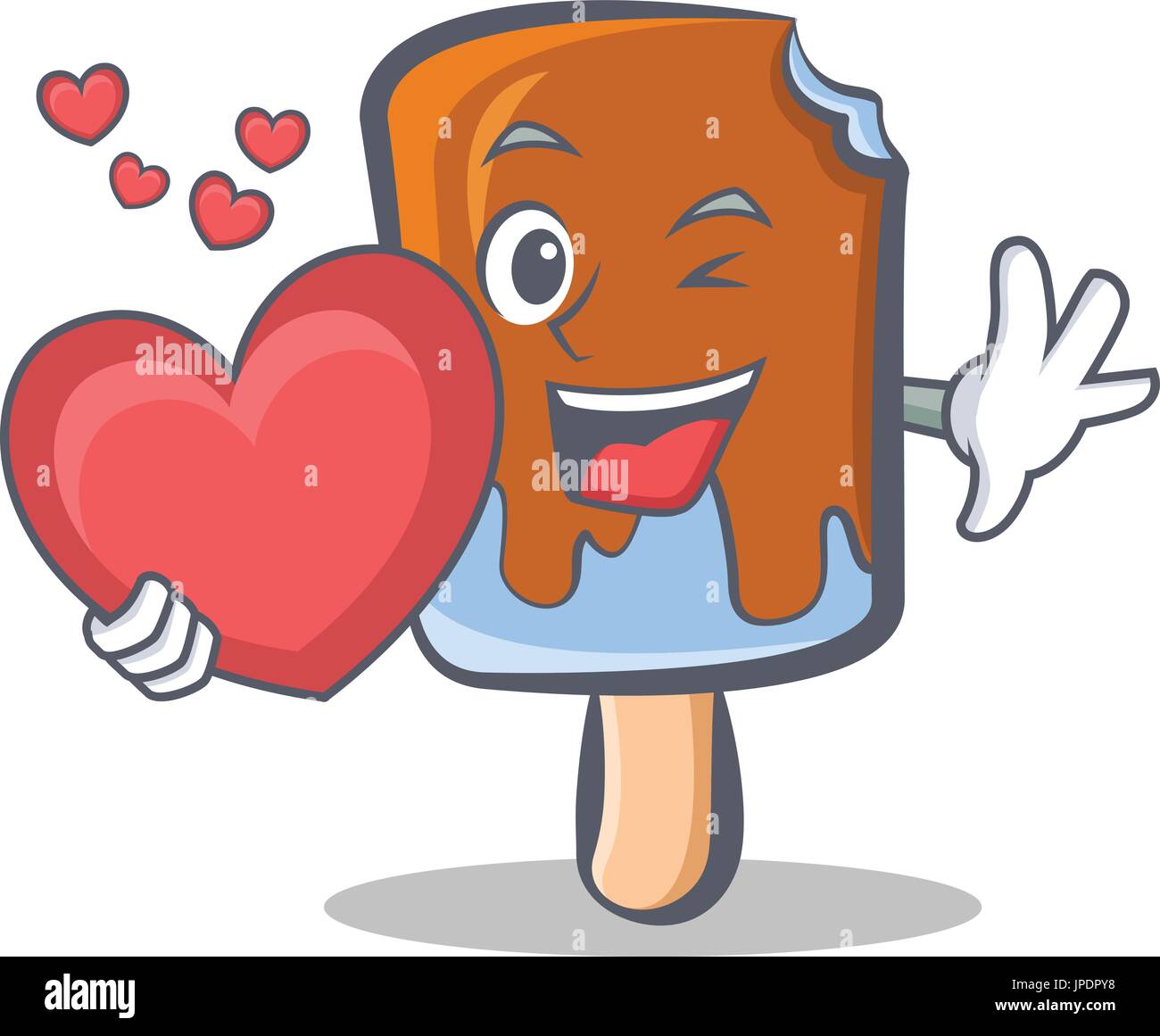 Eis-Comic-Charakter mit Herz Stock-Vektorgrafik - Alamy