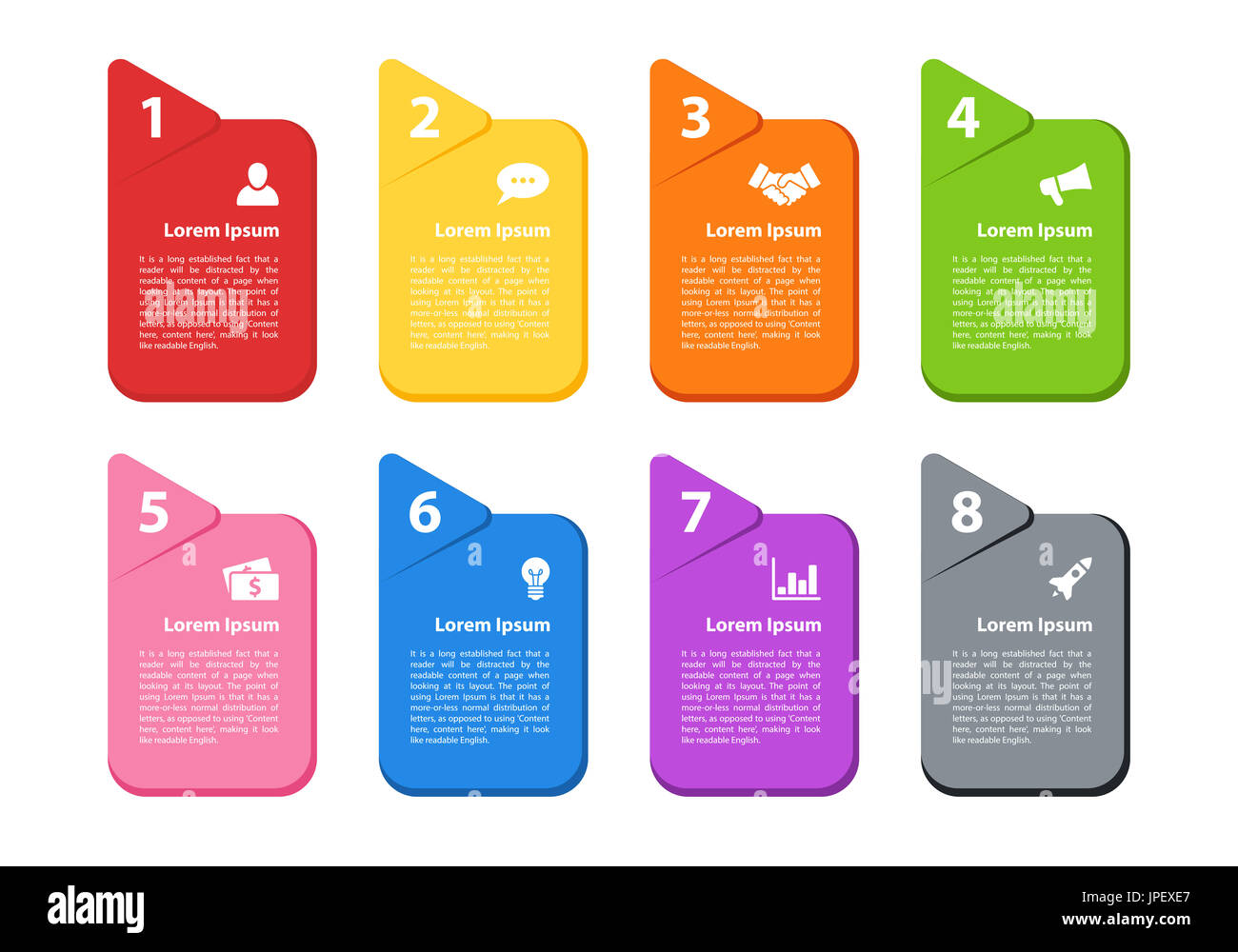 Infografik-Design Business Konzept Vektor-Illustration mit 8 Schritten ...