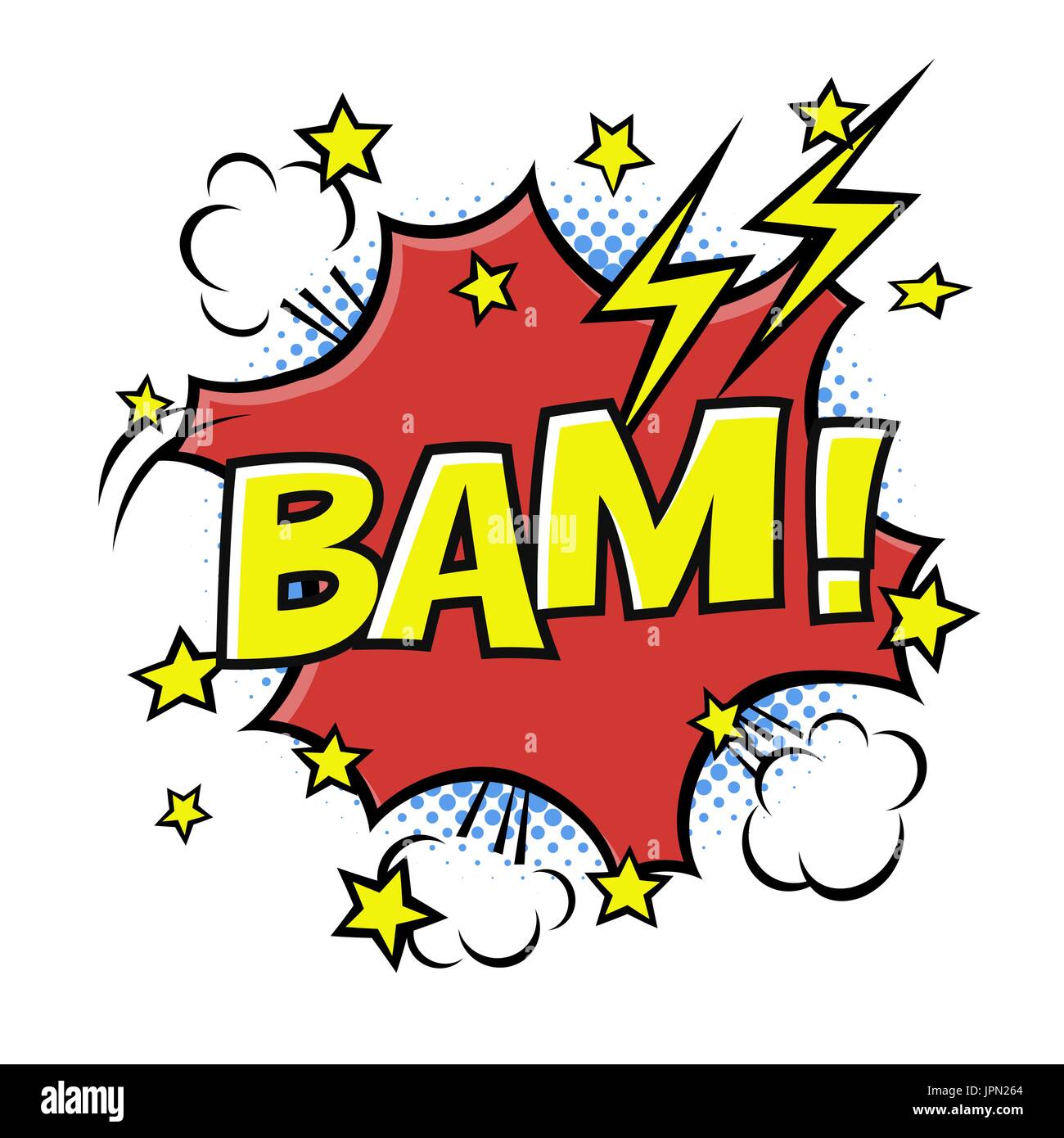 BAM! Satz in der Sprechblase. Comic-Text. Vektor-Blase Symbol Rede ...