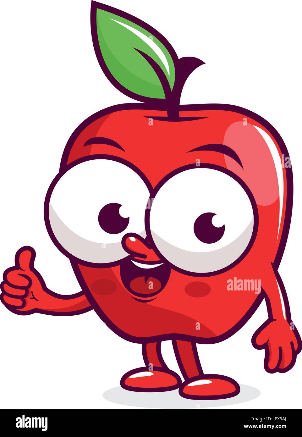 Ein Cartoon-Apfel auf weißem Hintergrund. Vektor-illustration Vektor ...