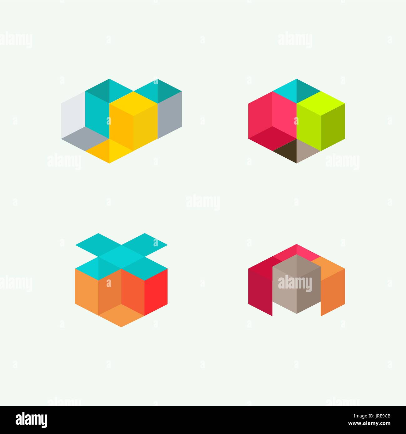 Satz von Symbol und Formen. Trendige Icons und Logos. Geschäft Zeichen ...