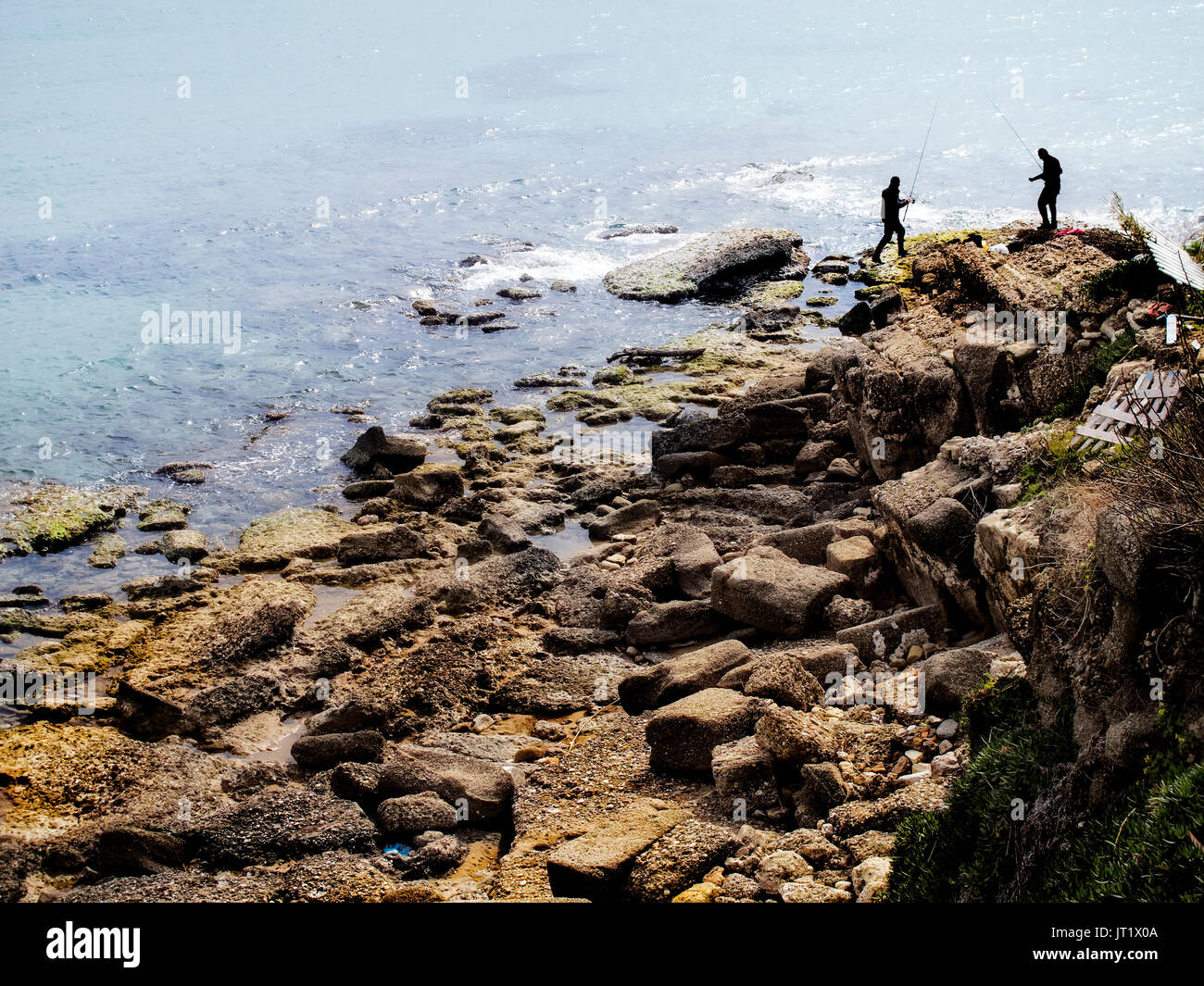 Zwei Leute Am Strand Angeln Stockfotos und -bilder Kaufen - Alamy