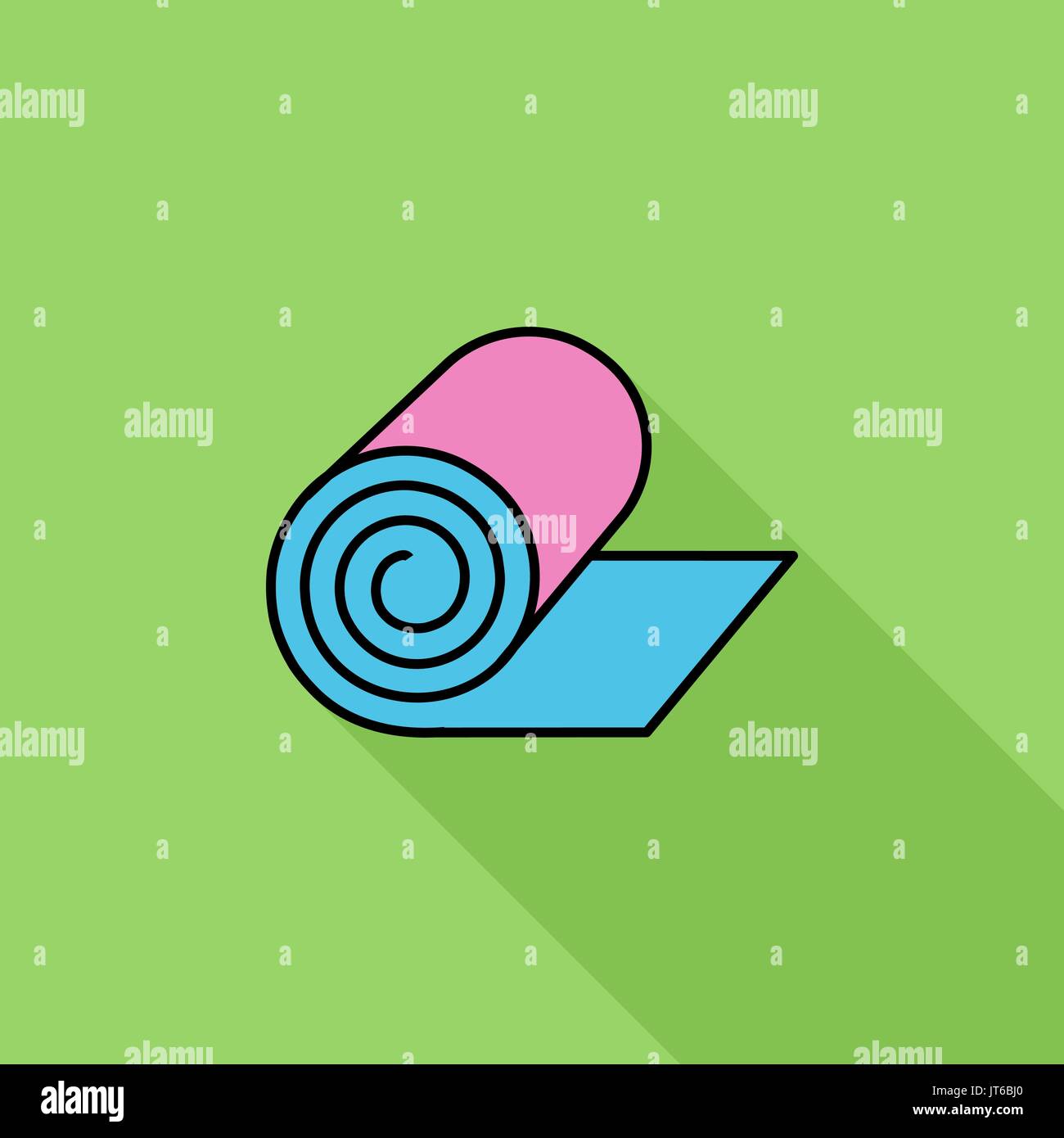 Camping Mat-Symbol. Flache Vektor zugehörige Symbol mit langen Schatten ...